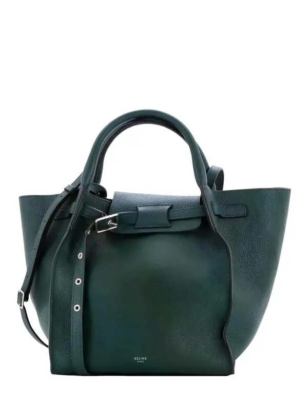 Celine Big Bag Grained Calfskin Medium Satchel - Green