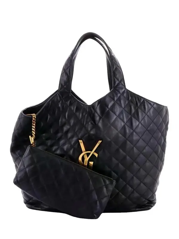 Saint Laurent Icare Shopping Quilted Leather Maxi Tote Bag - Black