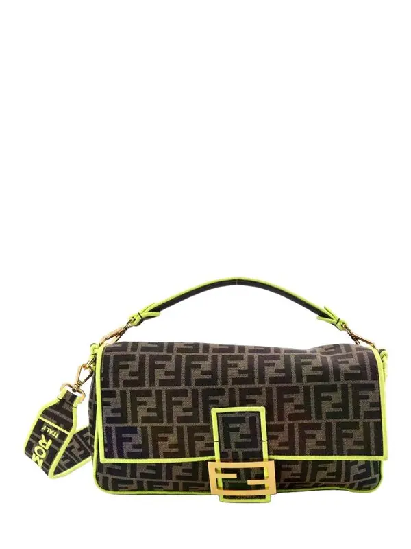 Fendi Zucca Canvas Baguette Shoulder Bag - Brown