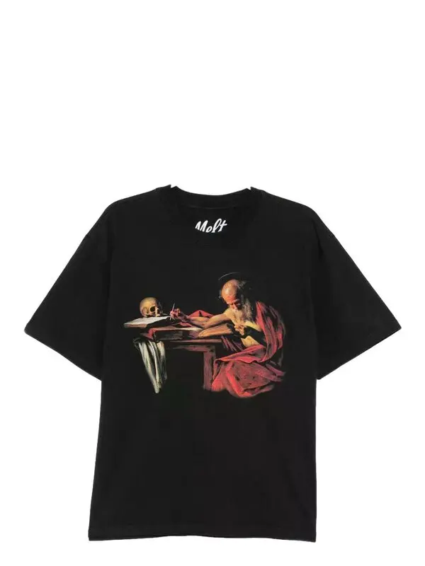MELT Graphic-print Round Neck T-shirt - Black
