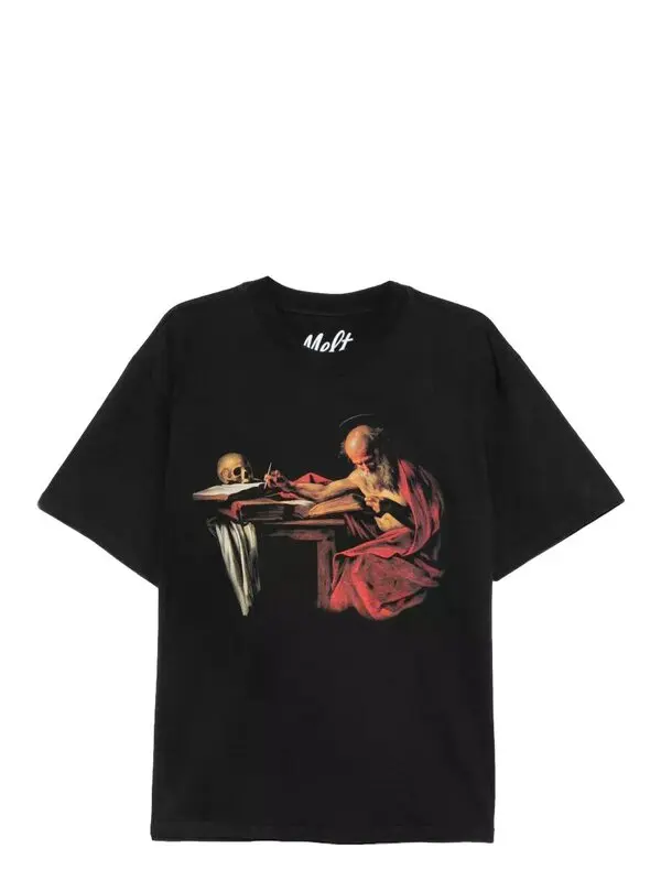 MELT Graphic-print Round Neck T-shirt - Black