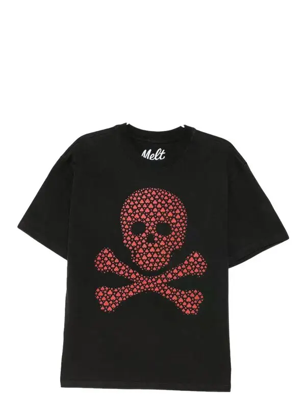 MELT Graphic-print Round Neck T-shirt - Black