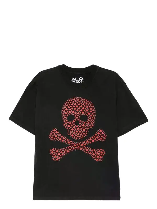 MELT Graphic-print Round Neck T-shirt - Black