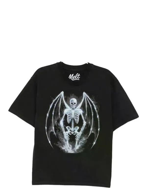 MELT Graphic-print Round Neck T-shirt - Black