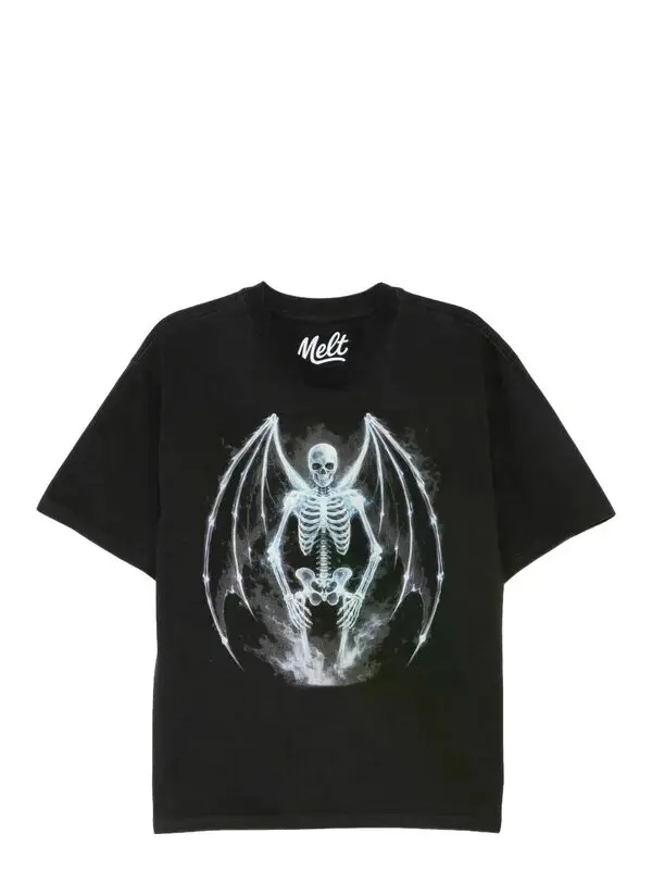 MELT Graphic-print Round Neck T-shirt - Black