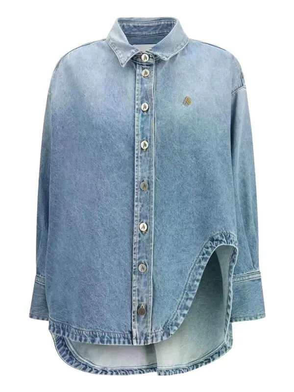Attico Diana Asymmetric Denim Shirt - Blue
