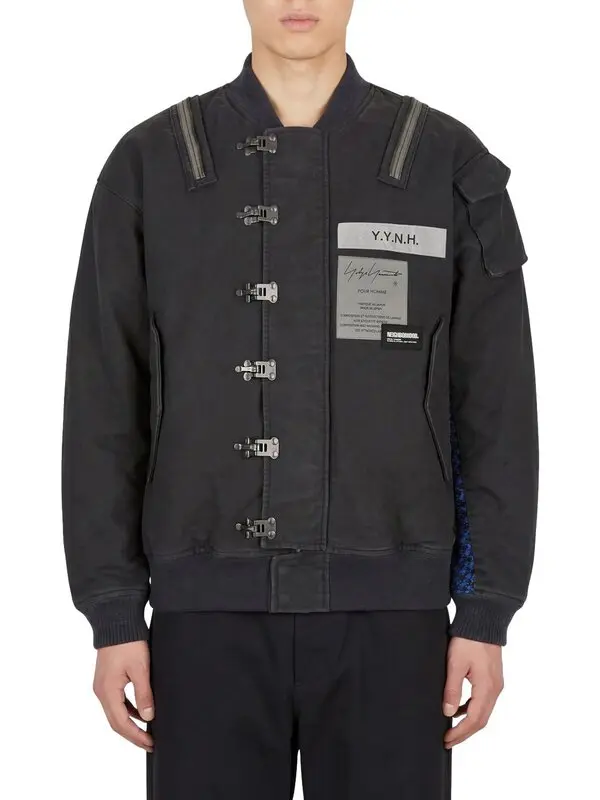 Yohji Yamamoto Printed Cotton Bomber Jacket - Black