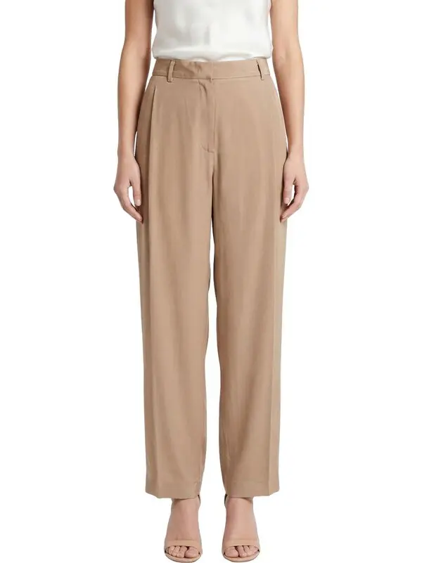 Fabiana Filippi Viscose Straight Leg Trousers - Beige