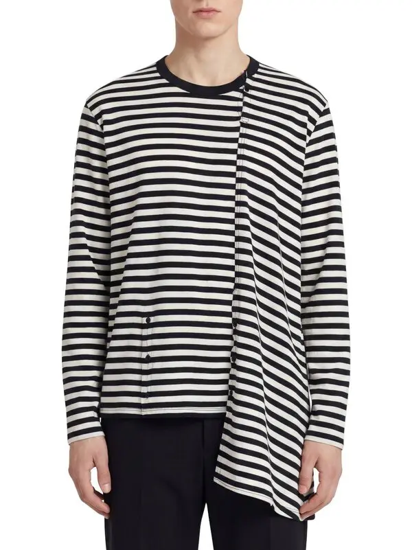 Yohji Yamamoto Striped Pullover Sweater - White