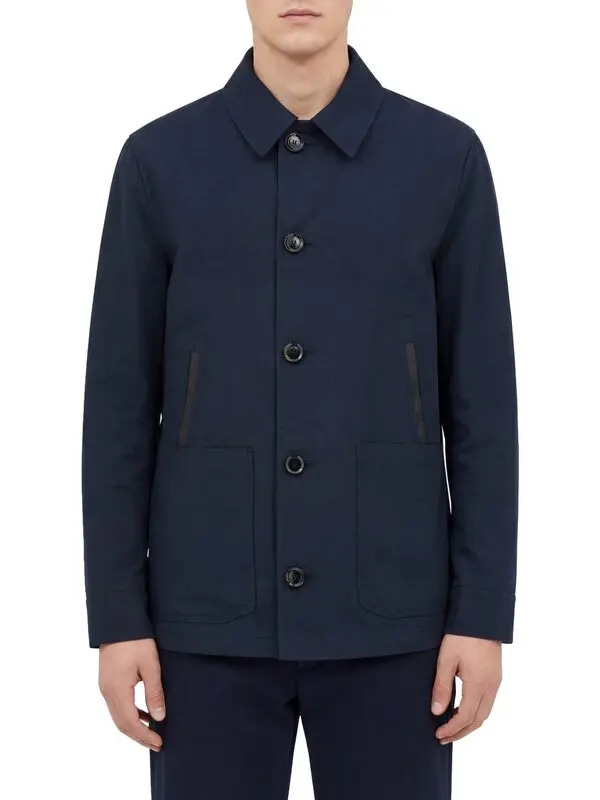Brioni Cotton Linen Shirt Jacket - Blue