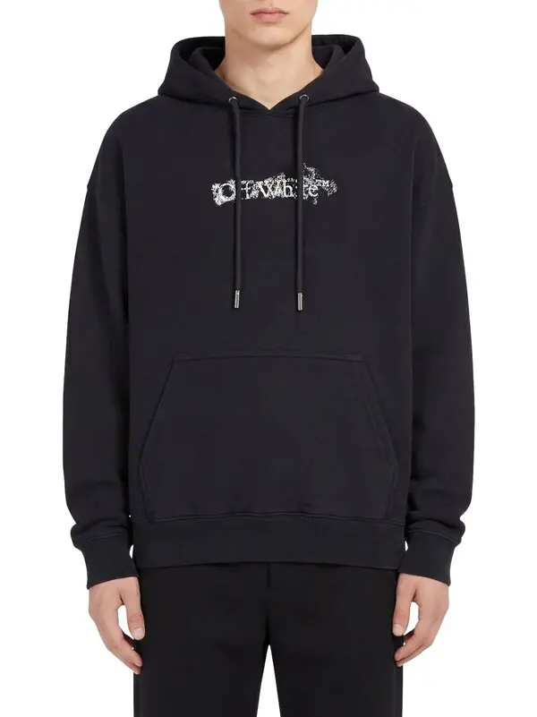Off-White Arrow Cotton Hoodie - Black