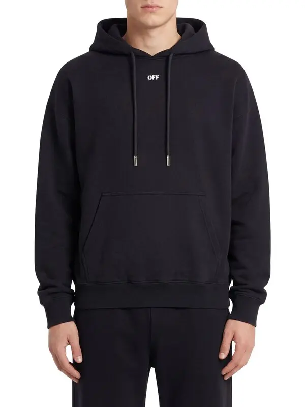 Off-White Arrow Cotton Hoodie - Black