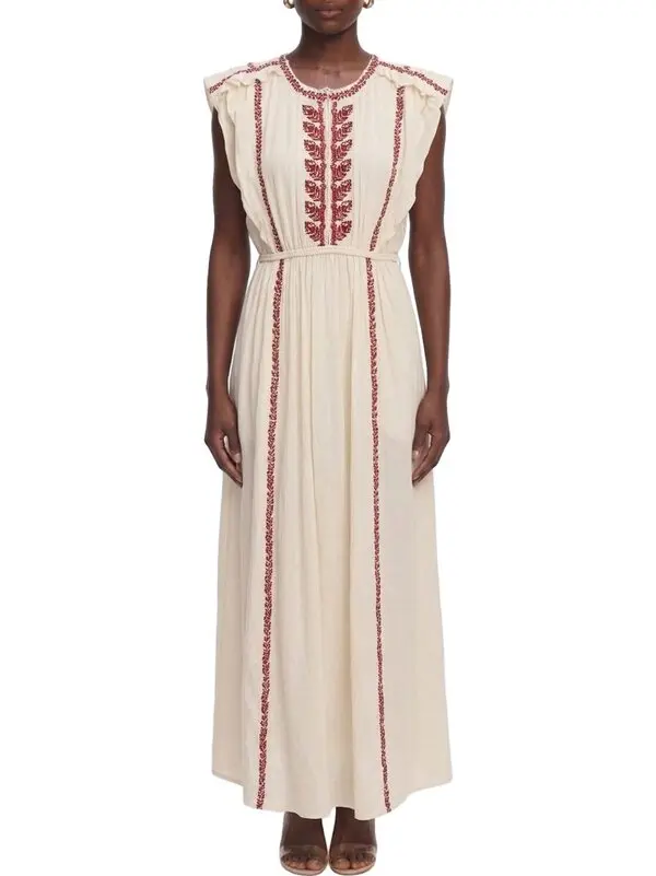 Isabel Marant Étoile Embroidered Cotton Maxi Dress - Beige