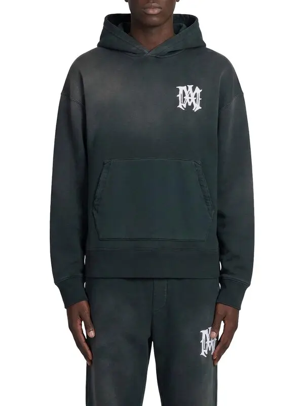 Amiri Distressed Logo Hoodie - Black