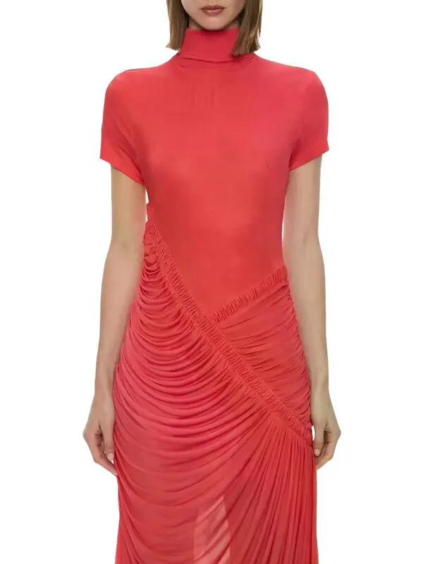 Christopher Esber Fusion Ripple Drape Maxi Dress - Red