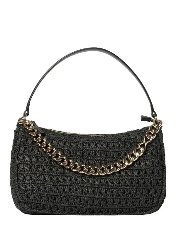 TWINSET Woven Shoulder Bag - Black