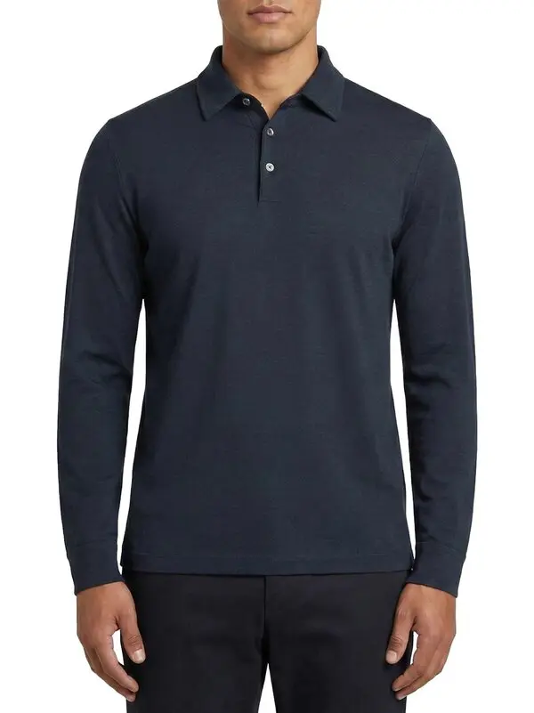 ZANONE Cotton Polo Shirt - Gnawed Blue