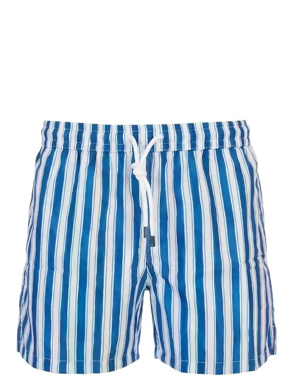 Fedeli Striped Swim Shorts - Blue