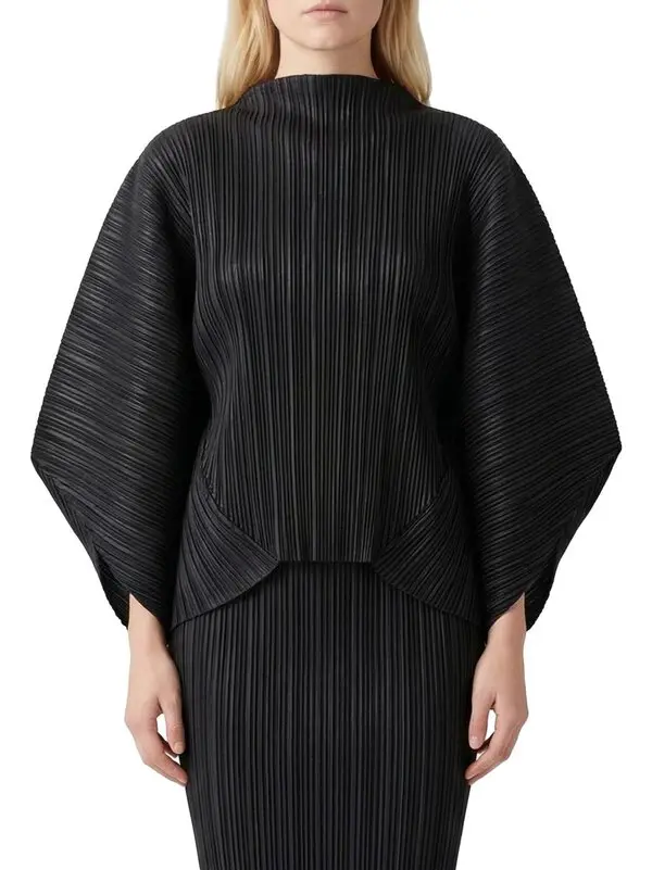 Issey Miyake Pleated Top - Black
