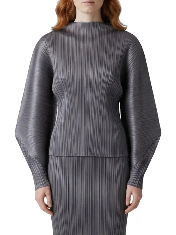 Issey Miyake Pleated Top - Grey