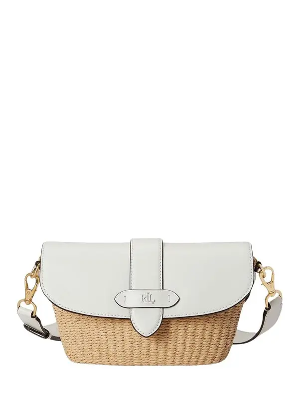 Ralph Lauren Raffia And Leather Crossbody Bag - Beige