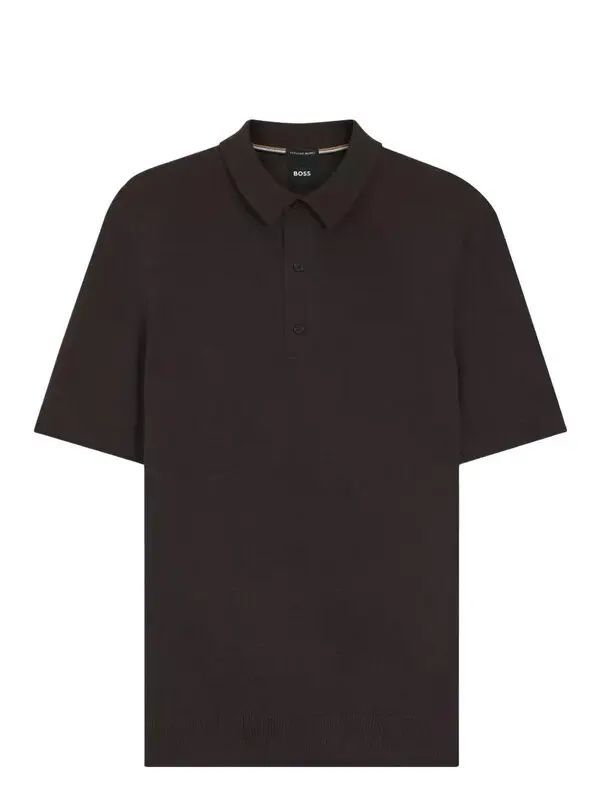 BOSS Buttoned Polo Shirt - Brown