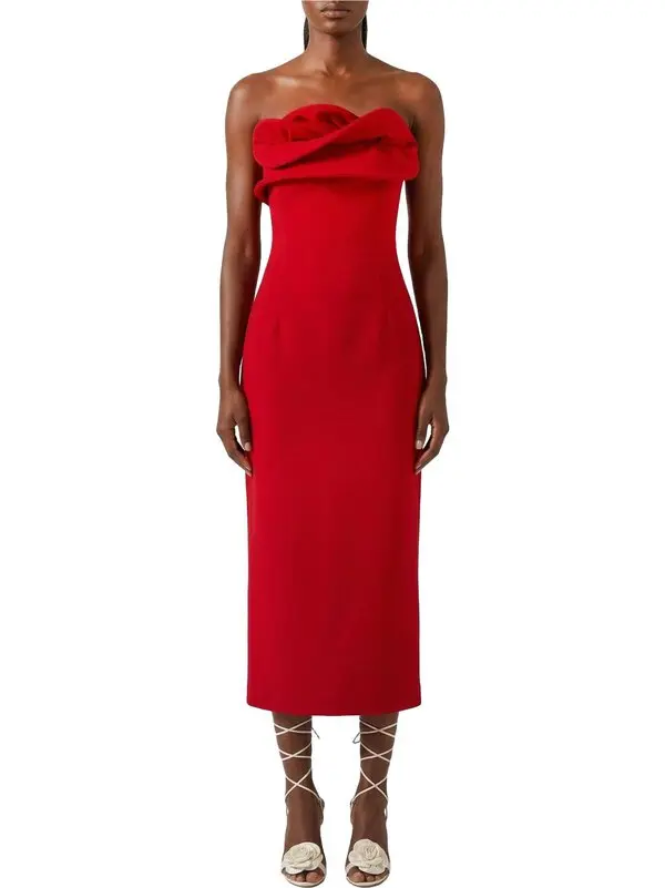 Magda Butrym Strapless Midi Dress - Red