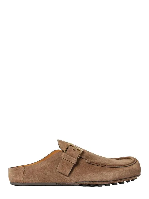 TOD'S Suede Gommino Mules With Adjustable Strap - Dark
