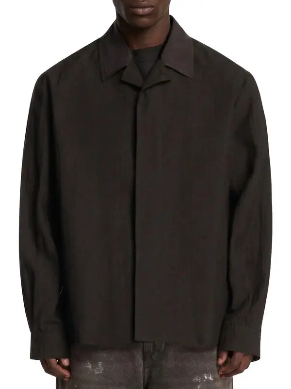 Our Legacy Linen Blend Shirt Jacket - Black