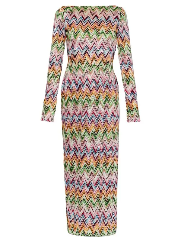 Missoni Long Sleeve Maxi Dress - Multicolour