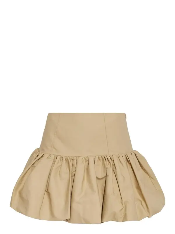 GANNI Ruched Mini Skirt - Beige