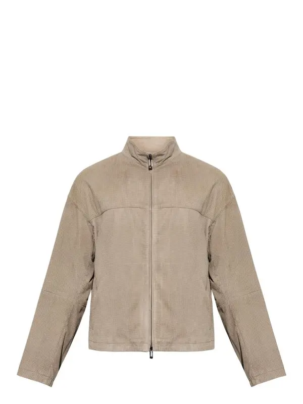 Emporio Armani Leather Jacket - Beige