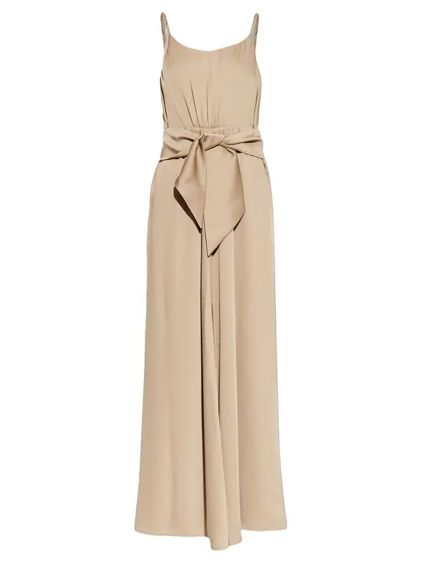 Emporio Armani Strappy Maxi Dress With Belt - Beige
