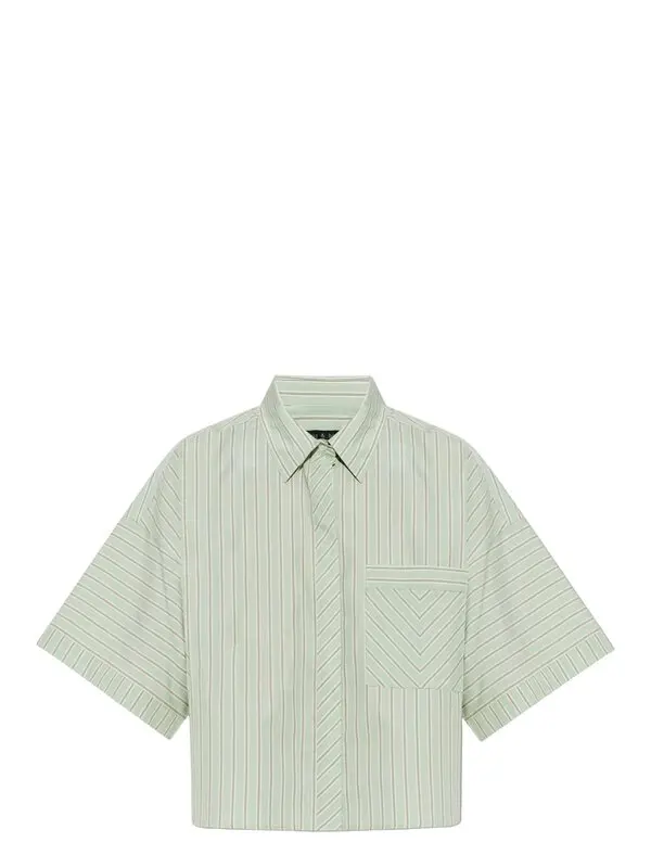 Rag & Bone Striped Cotton Shirt - Green