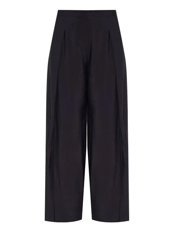 Emporio Armani Wide-leg Trousers - Navy Blue
