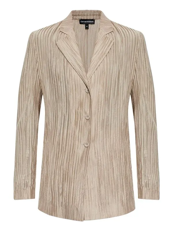 Emporio Armani Pleated Blazer - Beige