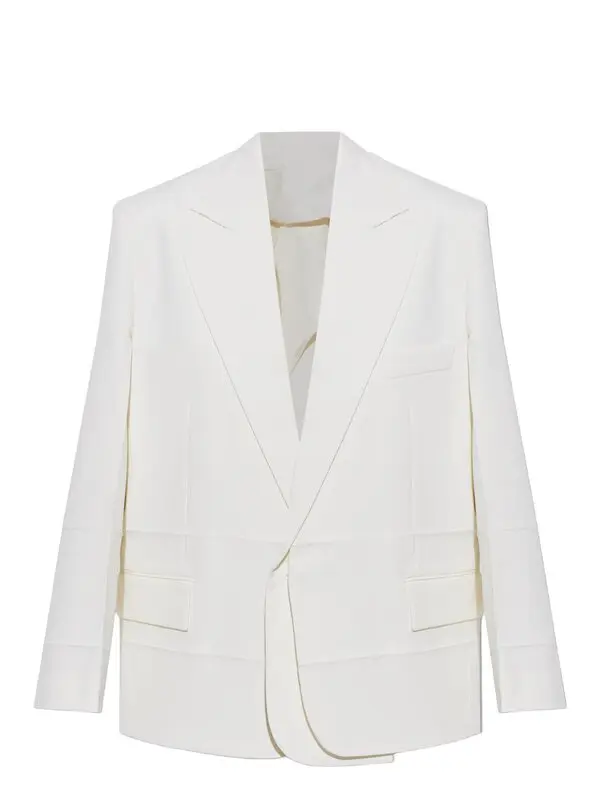 Victoria Beckham Blazer With Cut-out Lapels - Cream