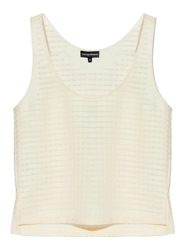 Emporio Armani Sleeveless Transparent Top - Cream