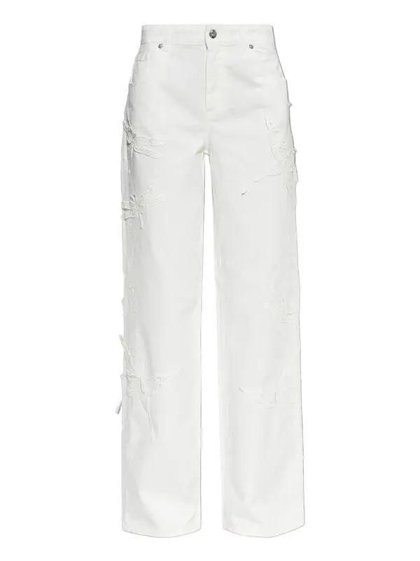 Blumarine Jeans With Lace Inserts - White