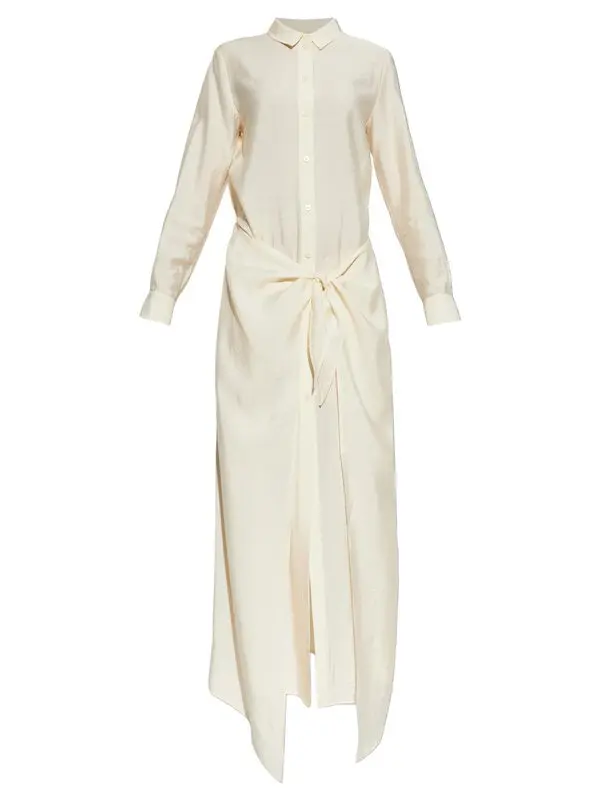 Emporio Armani Long Sleeve Maxi Shirt Dress - Cream