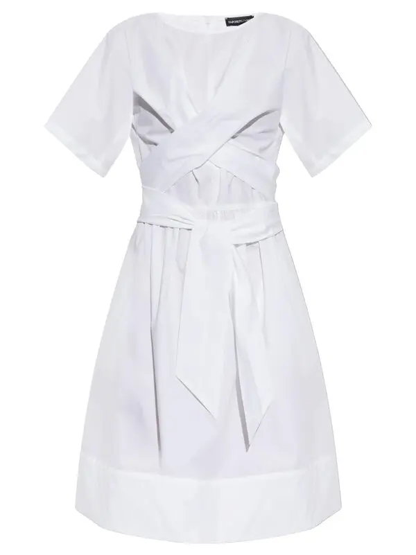 Emporio Armani Dress With Tie Detail - White