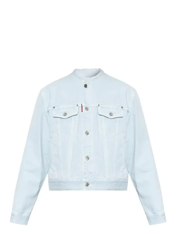 Dsquared2 Denim Trucker Jacket With Pockets - Light Blue