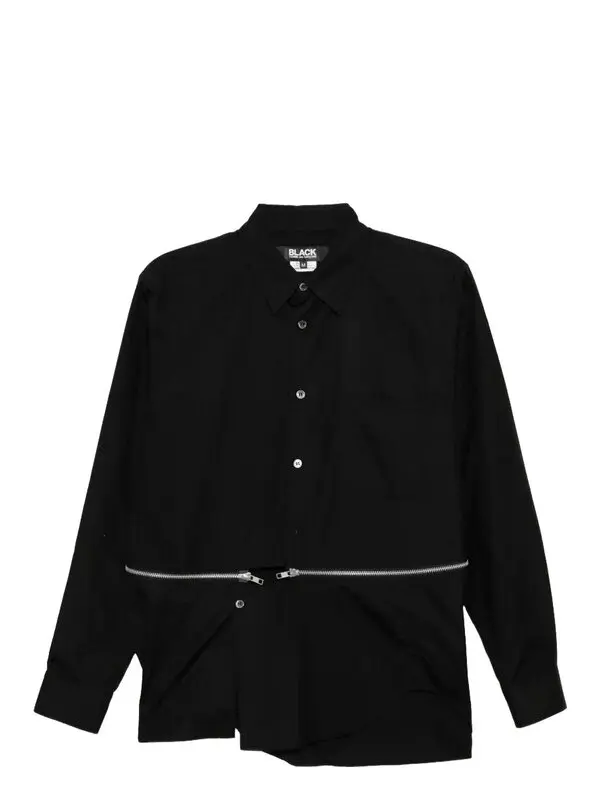 Comme Des Garçons Zip-detail Cotton Shirt - Black
