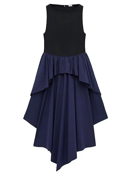 Loewe X Paula's Ibiza Layered Cotton Maxi Dress - Black/navy