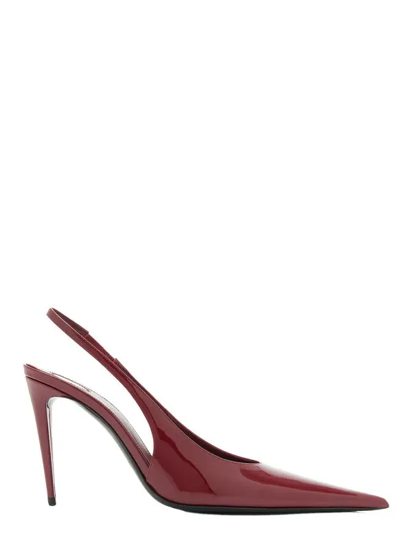 Saint Laurent Guermantes Patent Leather Slingback Pumps - Red