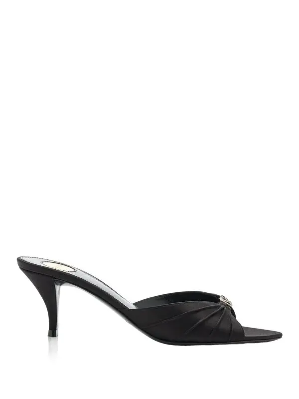 Saint Laurent Jerry Crystal Mules - Black