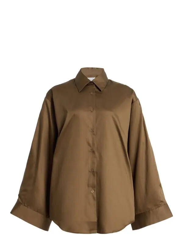 THE FRANKIE SHOP Tila Organic Cotton Shirt - Brown