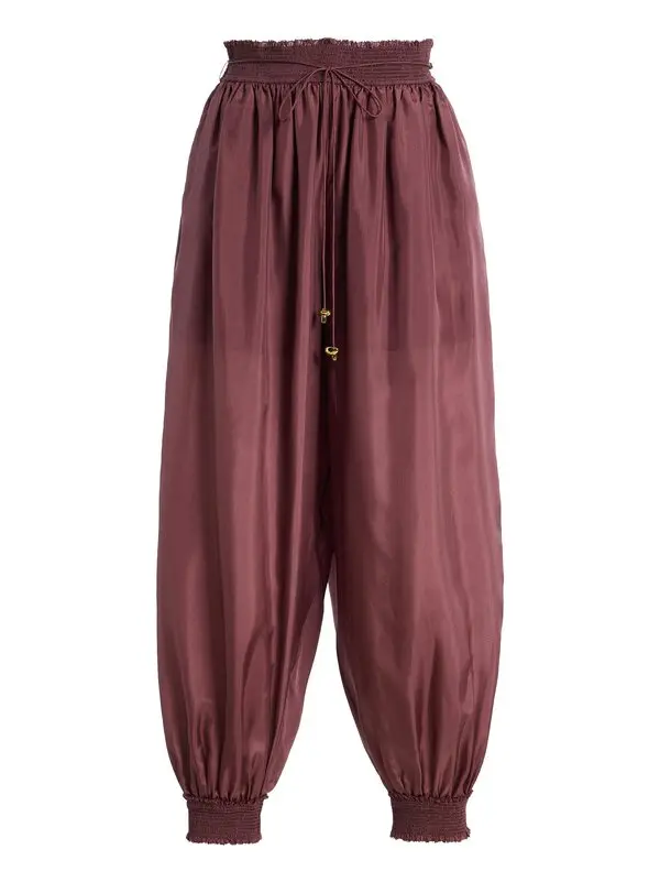 Zimmermann Aster Silk Harem Pants - Purple