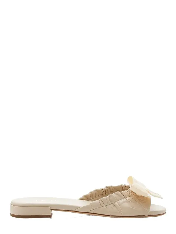 Prada Grosgrain-trimmed Leather Sandals - White