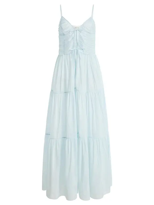 MORE NOIR Maeve Cotton-silk Voile Dress - Blue